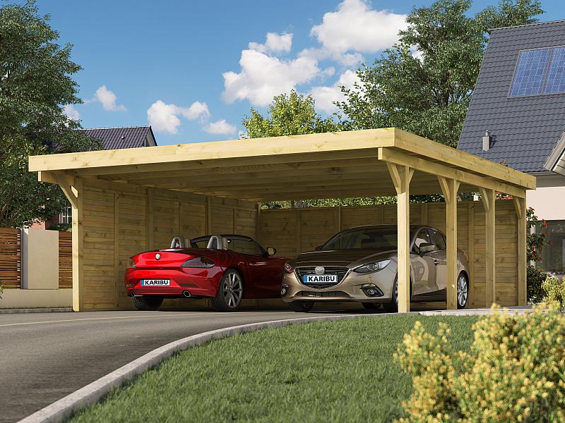 Karibu Doppelcarport Classic 2 ohne Bogen kdi - mittelgroßes ...